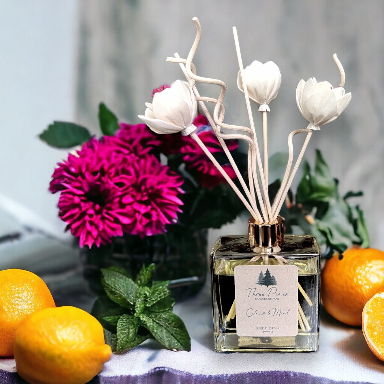 Citrus & Mint Reed Diffuser | Three Pines Candle Company